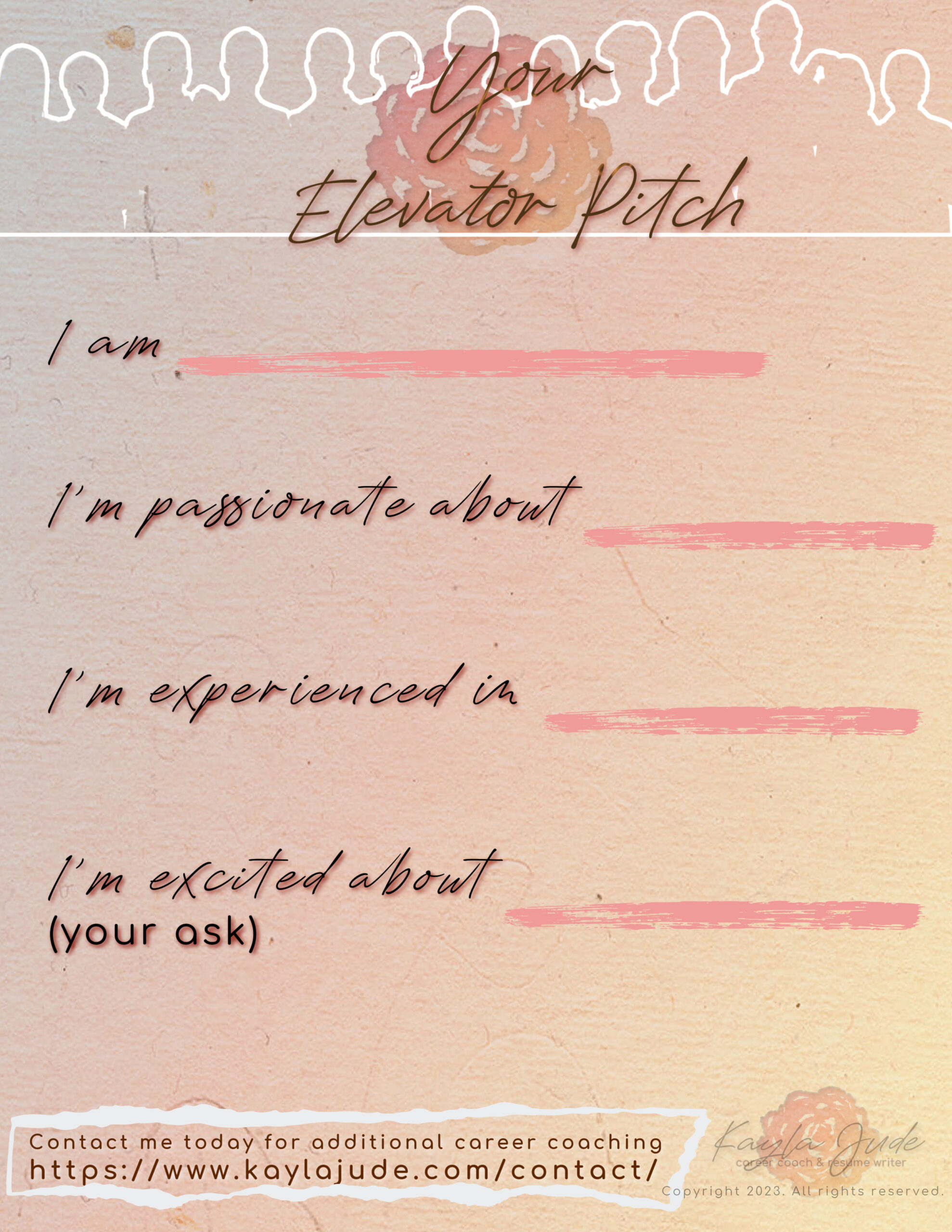 Free Elevator Pitch Printable